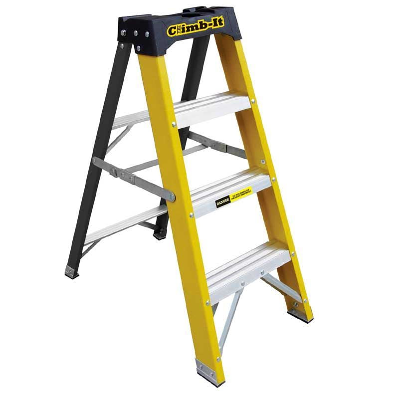 4 Tread GRP Climb It Fibreglass Swing Back Step Ladder – Ladderstore