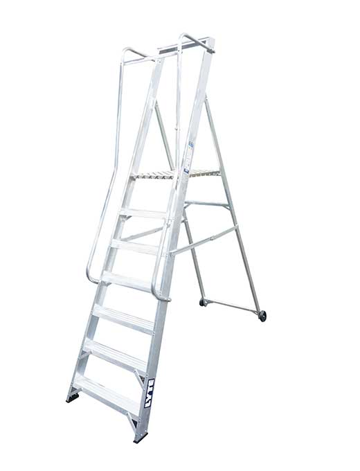 Lyte NBSWP 7 Tread Wide Platform Stepladder With Handrails – Ladderstore UK