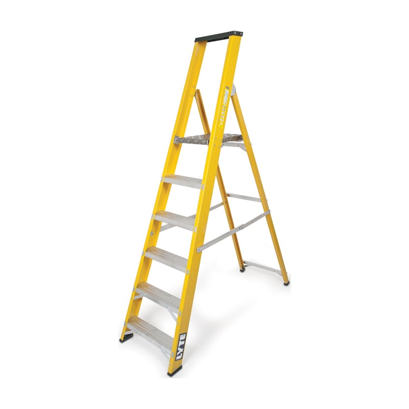 Lyte NGFBP12 | 12 Step Heavy Duty GRP Platform Stepladder – Ladderstore UK